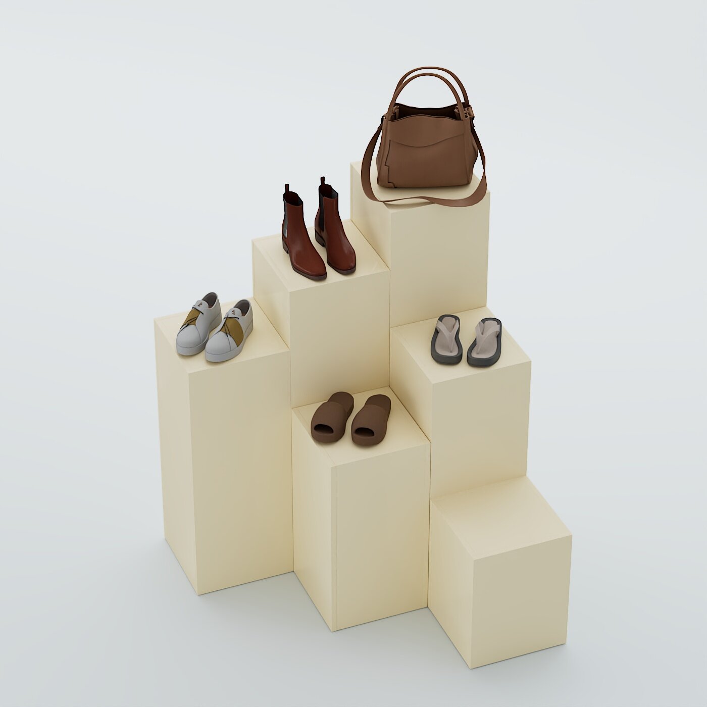 Демо-стенд Ступени-Шаг №1, Крем Вайс