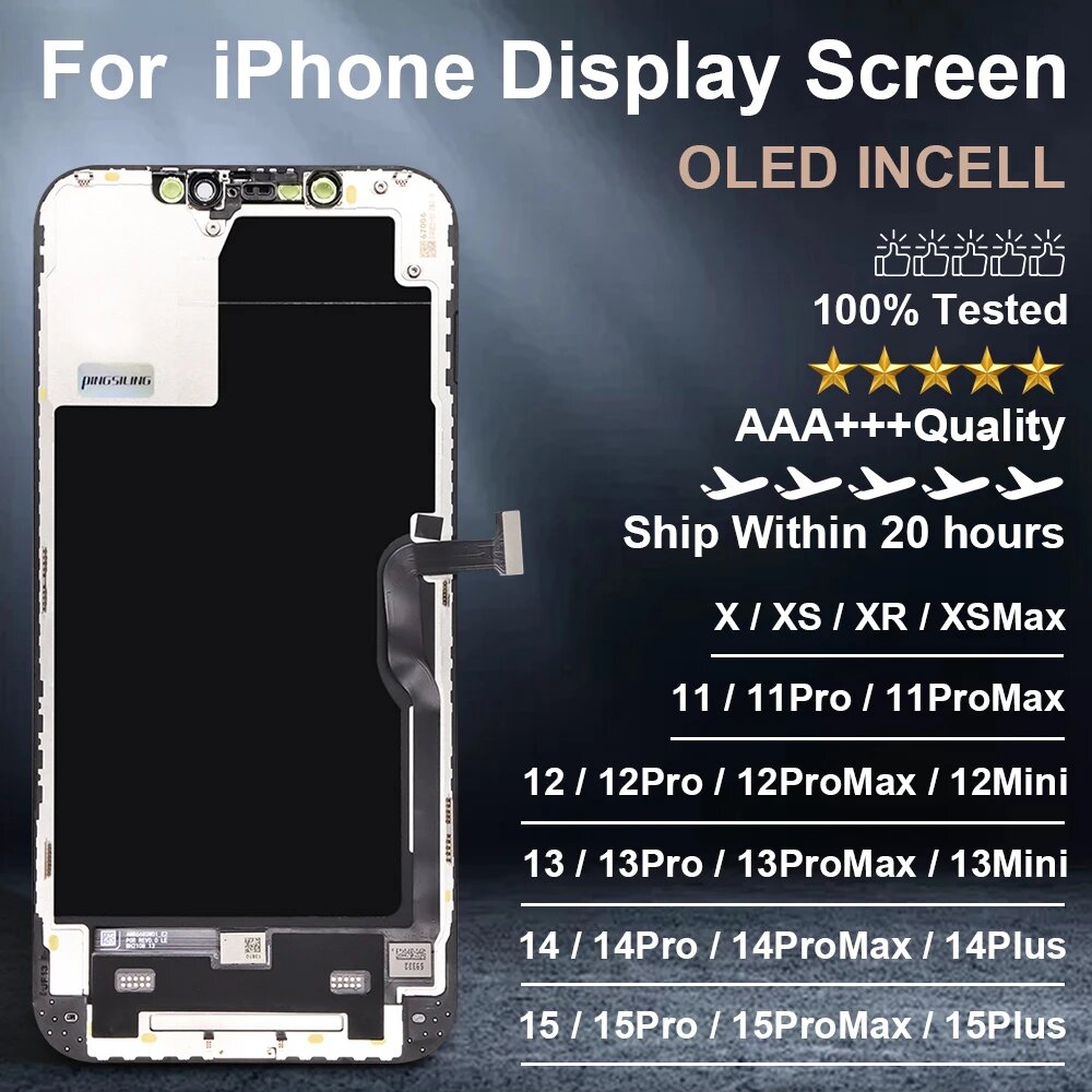 INCELL для iPhone X LCD XR XS Max OLED для iPhone 11 12Pro Дисплей 12 13 MINI 13 PRO MAX Дисплей 14 Pro Max 15, запасные части INCELL For 12-12 Pro