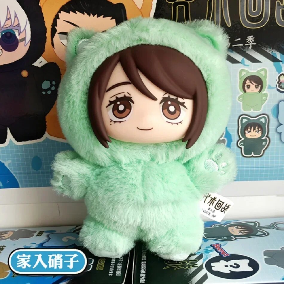 Плюшевая Игрушка Bandai Eaki Jujutsu Kaisen С Подвеской, Плюшевый Котик С Ушками, Коллекционная Модель Gojo Satoru Из Blind Box