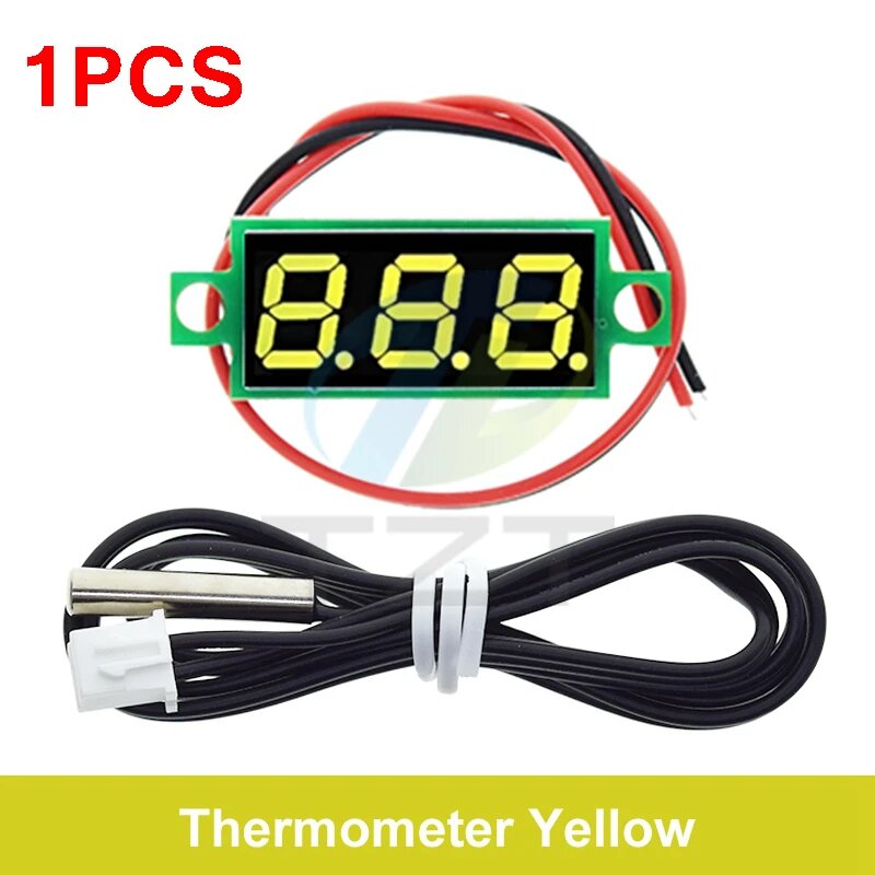 Цифровой термометр TZT для автомобиля 1PCS Yellow