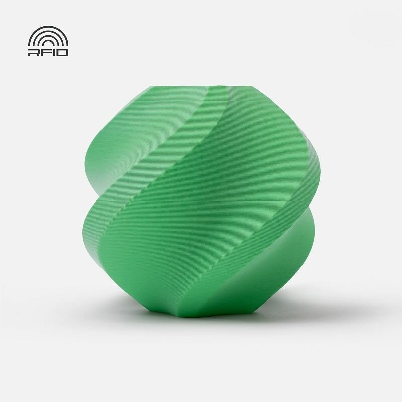Bambu Lab PLA Matte: прочность, легкое отслаивание, высокая скорость печати, RFID. Матовый травяно-зелёный 11500 1 кг с катушкой