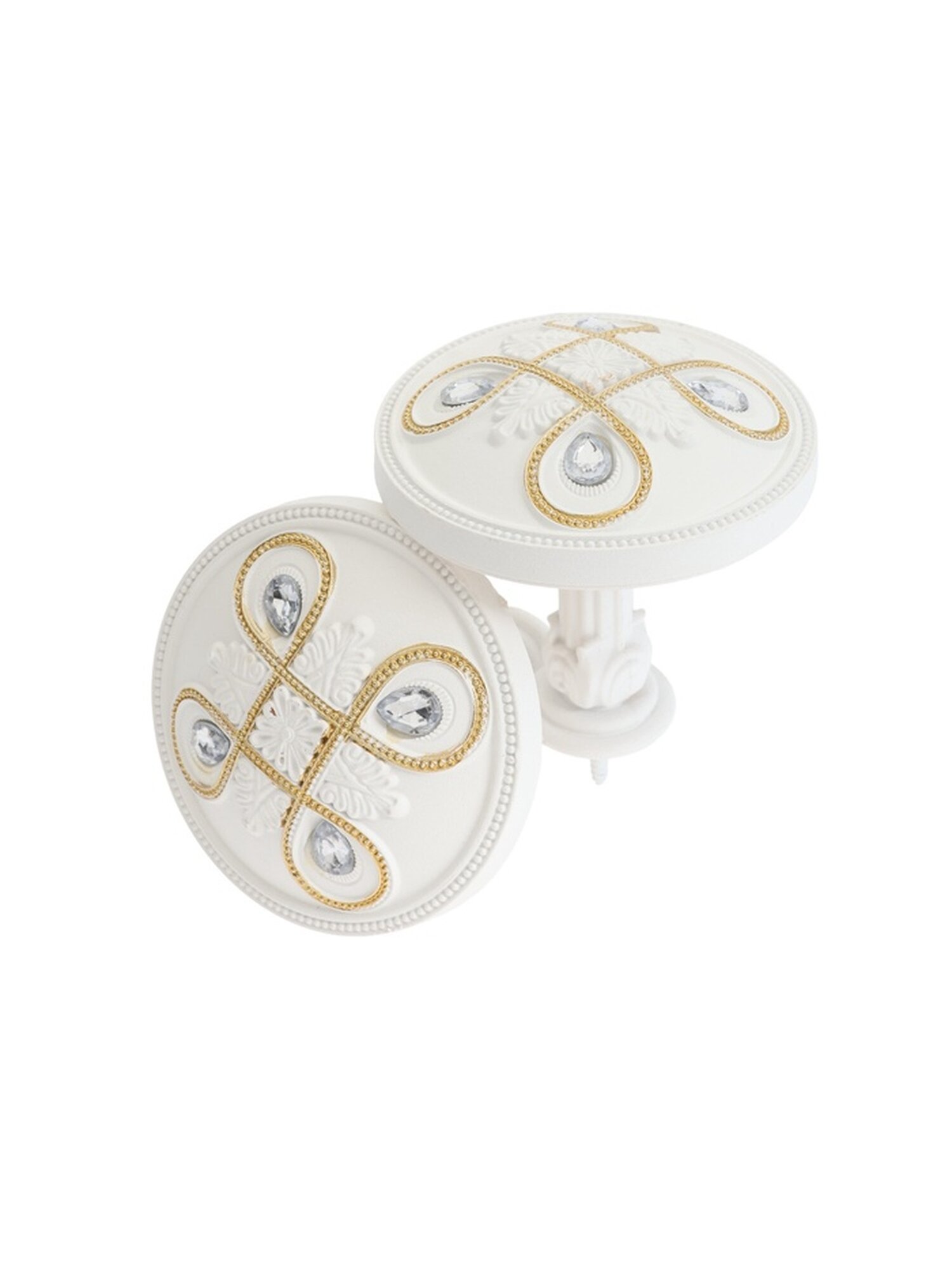 Крючок для штор CAPPIO KS033, d=98 мм, цвет белый с золотом, 2 шт 10906515