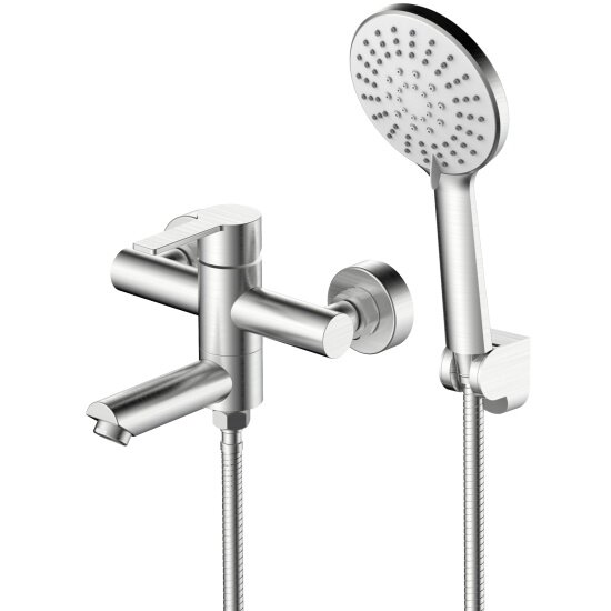 Смеситель для ванны и душа Agger Easy A3121222 однорычажный с душевым набором, сатин матовый