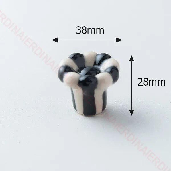 NAIERDI керамические ручки для шкафа Black Flower