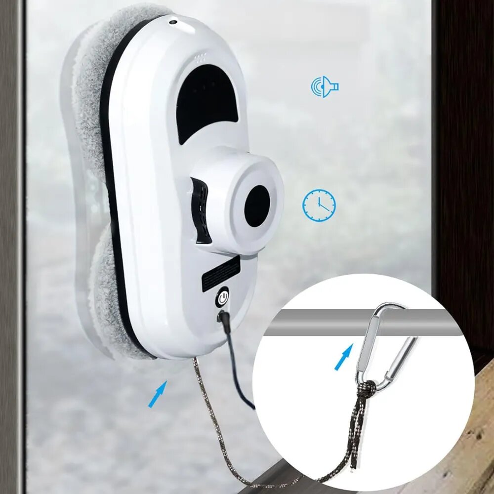 Стеклоочиститель Cleanbot Pro для окон, робот мойщик, с пультом ДУ, белый