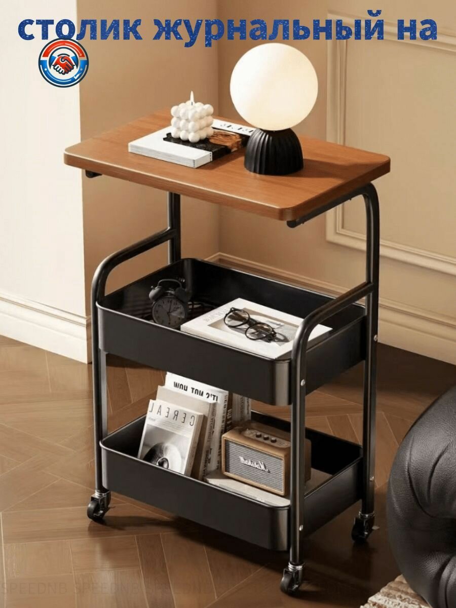 Этажерка на колесиках для кухни и ванной, тележка косметологическая и журнальный столик на колесах, прикроватный приставной стол для гостиной и дачи, компактная мобильная подставка из березовой фанеры