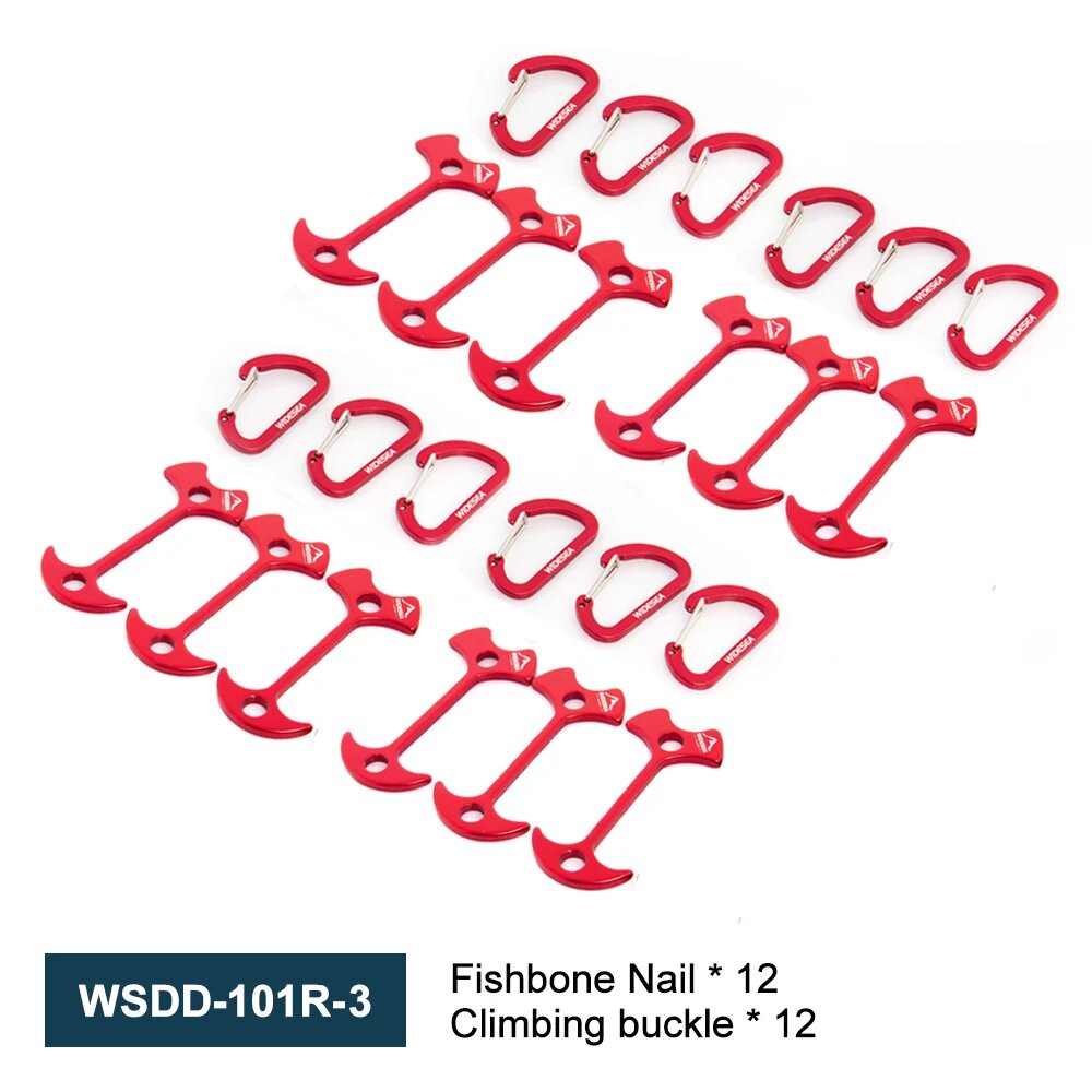 Набор Из 12 Регулируемых Крючков-карабинов Спиральной Формы «рыбья Кость» Для Крепления Кемпинговой Палатки К Полу