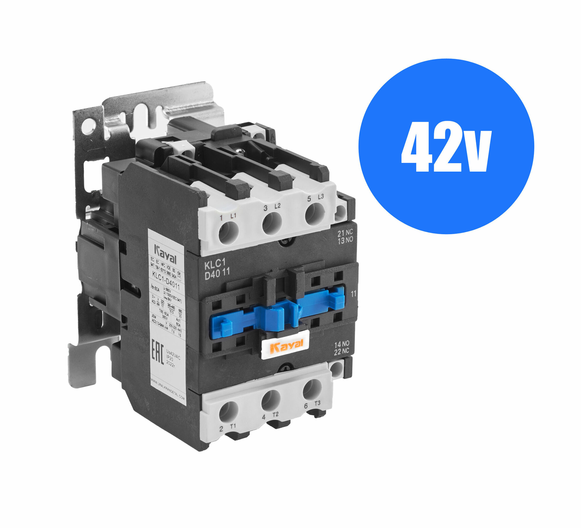 Магнитный пускатель KAYAL Контактор 40A-42AC-Б-УХЛ4 KLC1-D4011 UCD40A042V