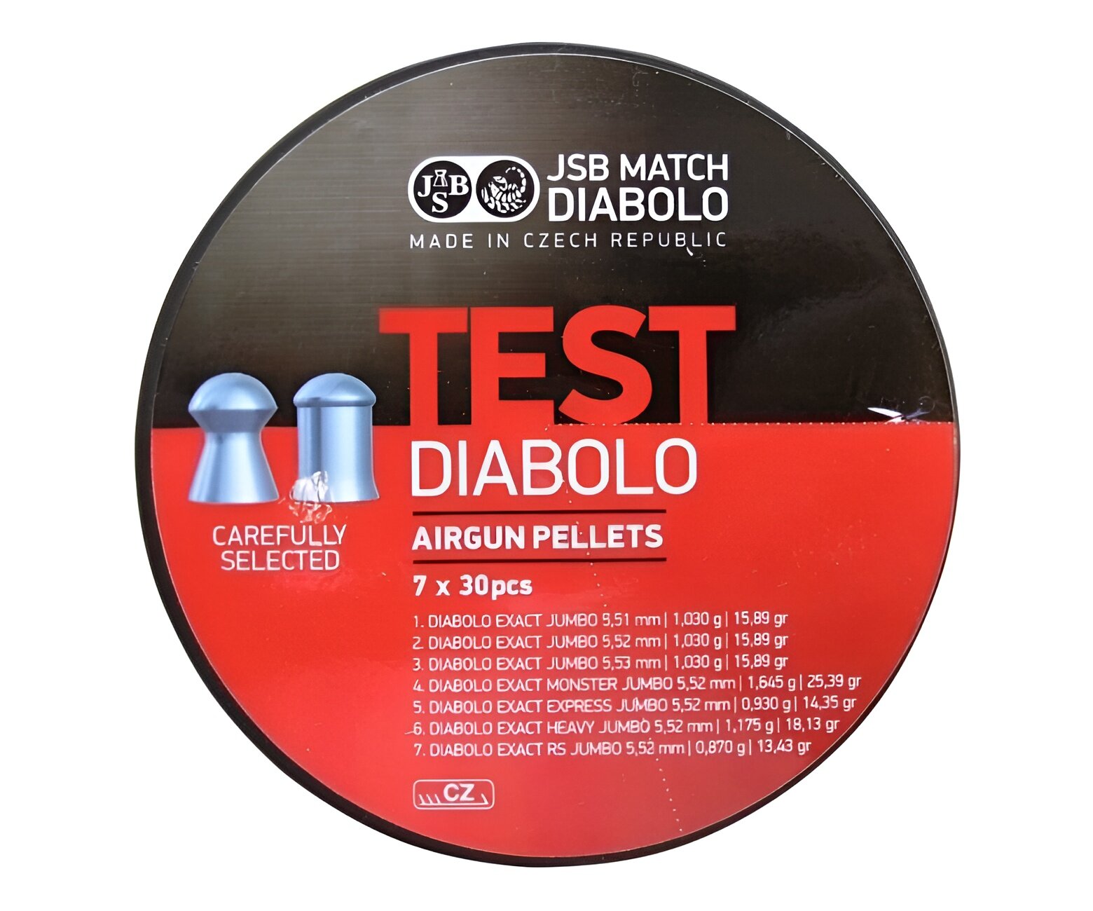 Пули JSB Test Diabolo, для пневматики, набор 5,5 мм, 210 шт.