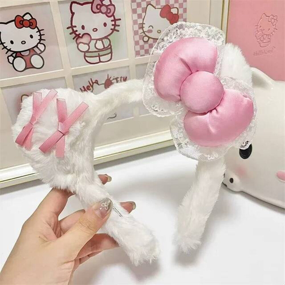 Мягкая повязка на голову Sanrio Hello Kitty, милый мультяшный аниме-стиль, аксессуары My Melody, кавайный японский стиль, повязки на голову для девочек, подарки на праздники.
