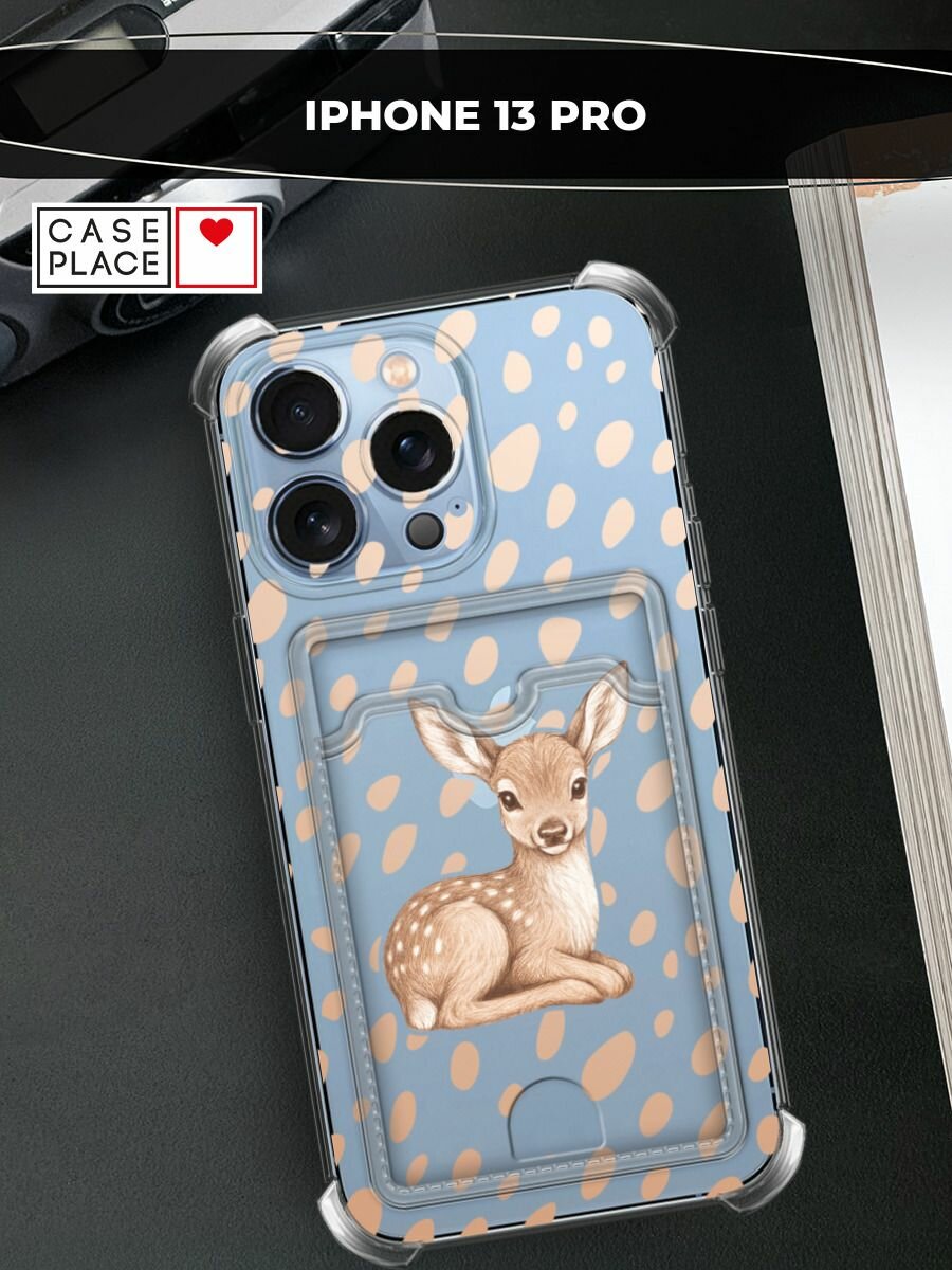 Чехол на Apple iPhone 13 Pro (Айфон 13 Про) с картой и принтом Милый Бэмби 2