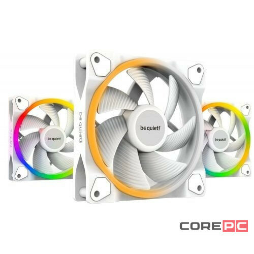 Комплект вентиляторов Be Quiet! LIGHT WINGS RGB White BL102, безопасное охлаждение