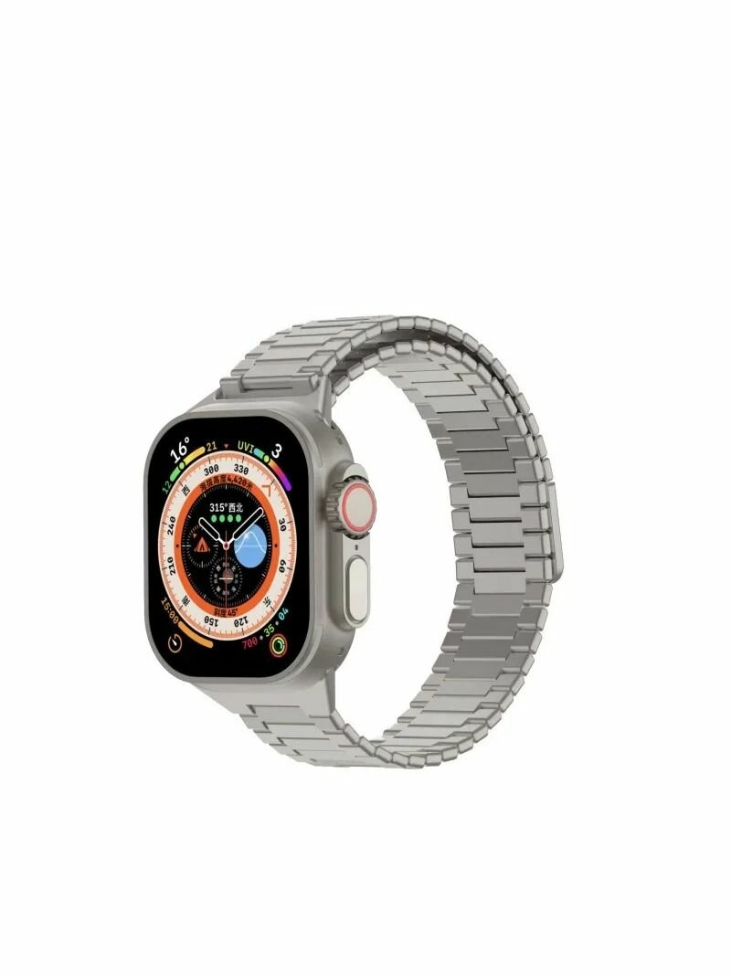 Магнитный ремень из нержавеющей стали для Apple Watch Series 9 8 7 45мм 44мм для Iwatch Ultra 49мм