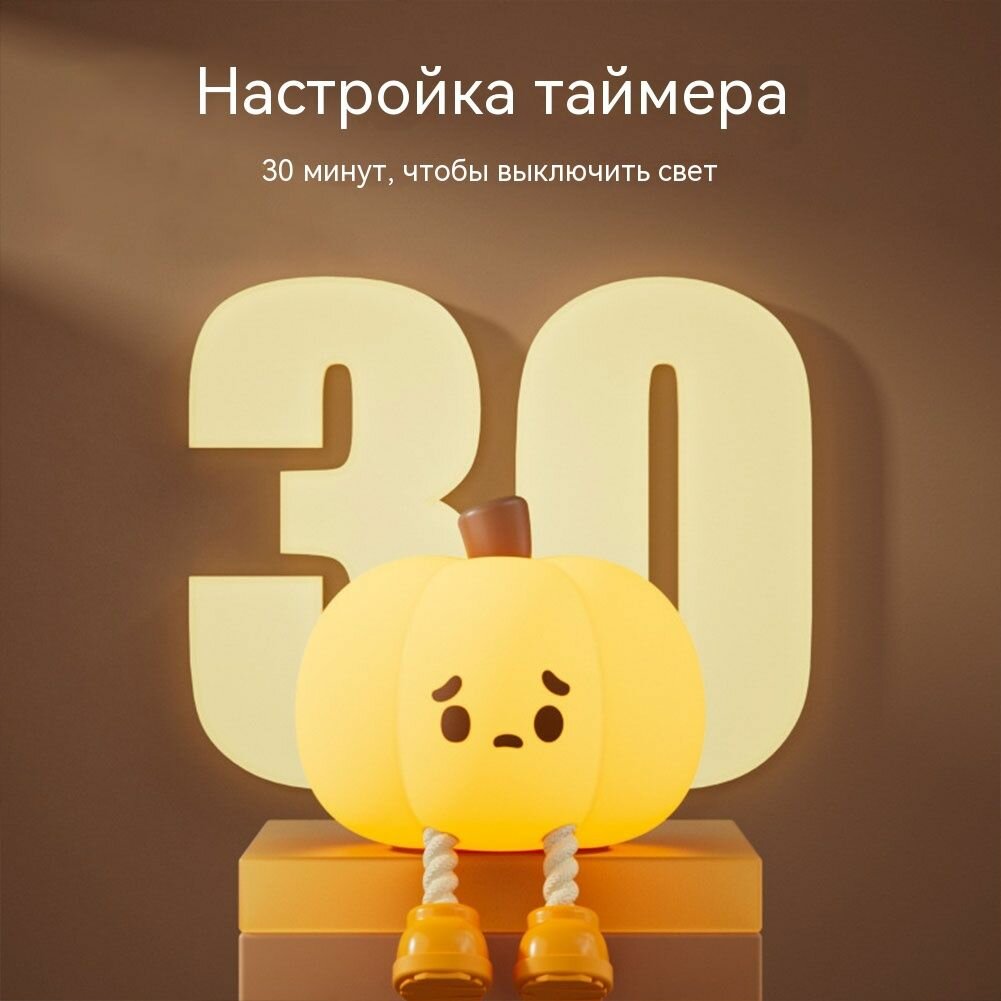 Ночник в виде тыквы на Хэллоуин, 3 вида регулировки яркости, креативные и интересные украшения для дома