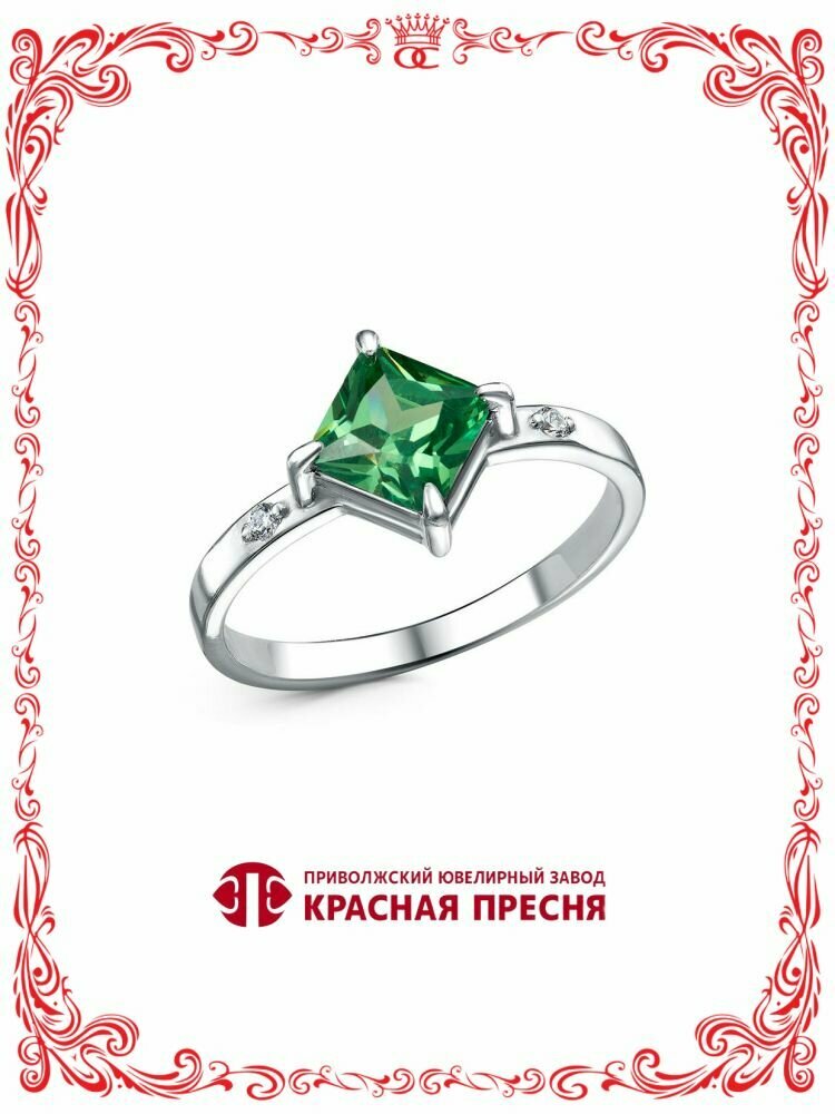 Кольцо, серебро, 925 проба, родирование, фианит