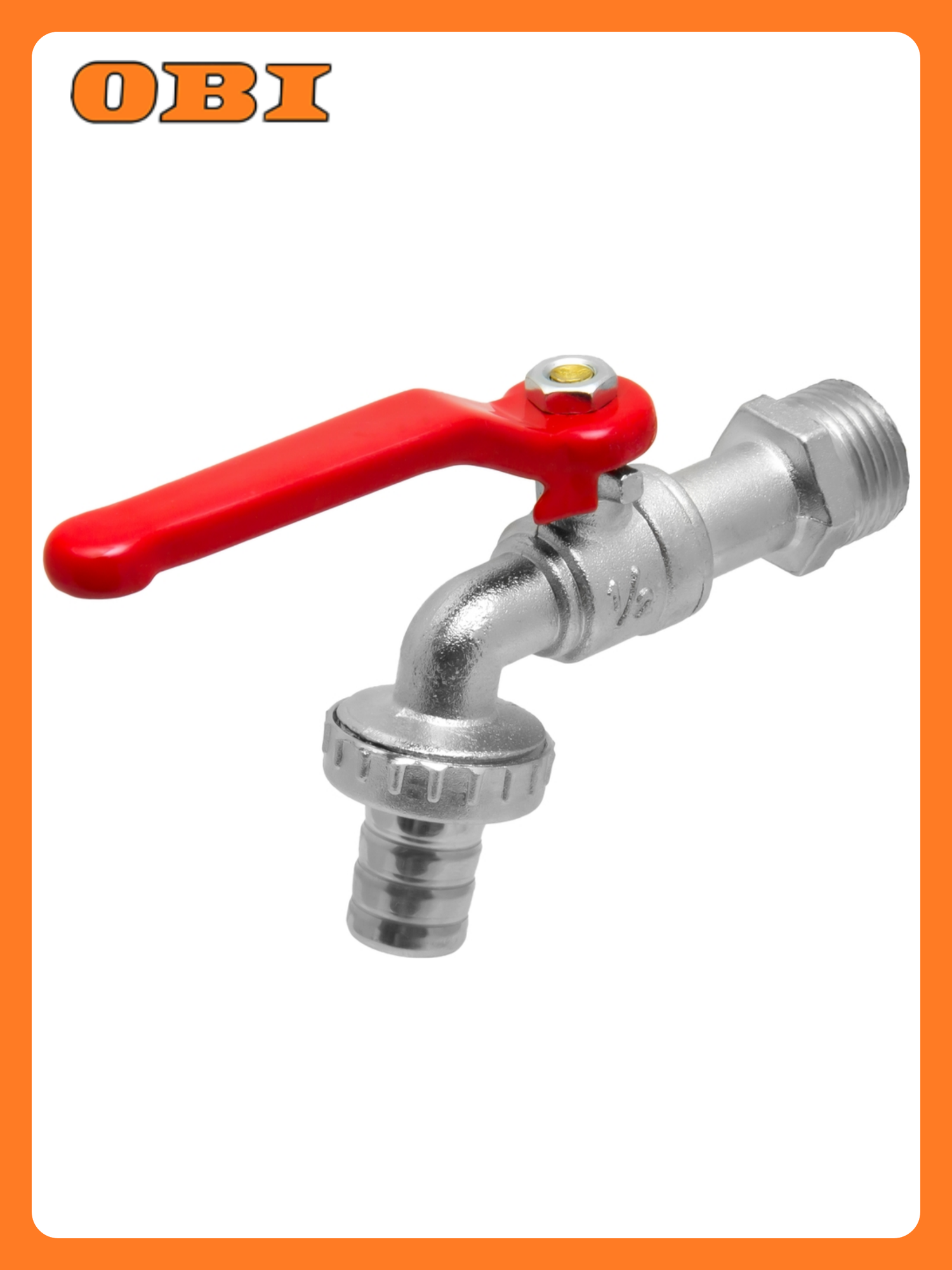 Кран шаровой Masterprof LIGHT, водоразборный, со штуцером, ручка-рычаг, серый