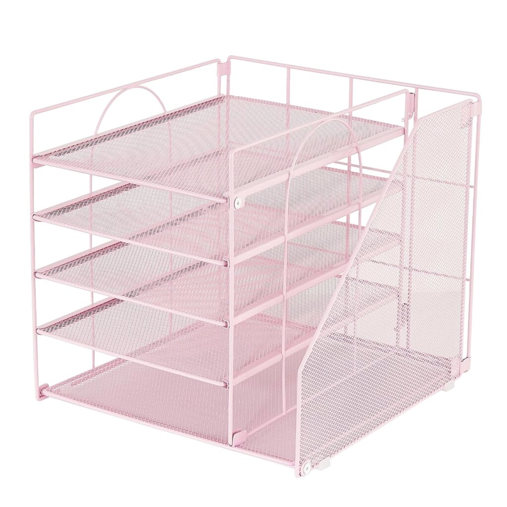 Стойка для управления файлами на рабочем столе из кованого железа - розовый