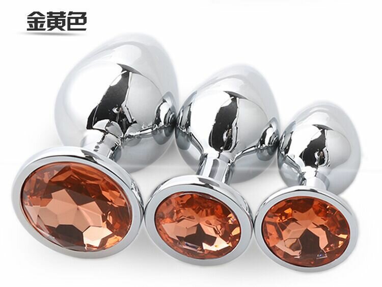 Секс-игрушки SM металлический круглый анальный тампон набор расширитель ануса тампон анальный с камнями и стразами