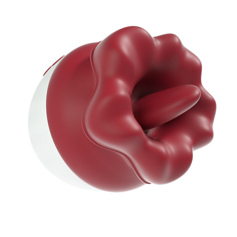 Вибратор для мастурбации в форме розы с имитацией языка и губ, для стимуляции груди и клитора, с функцией имитации