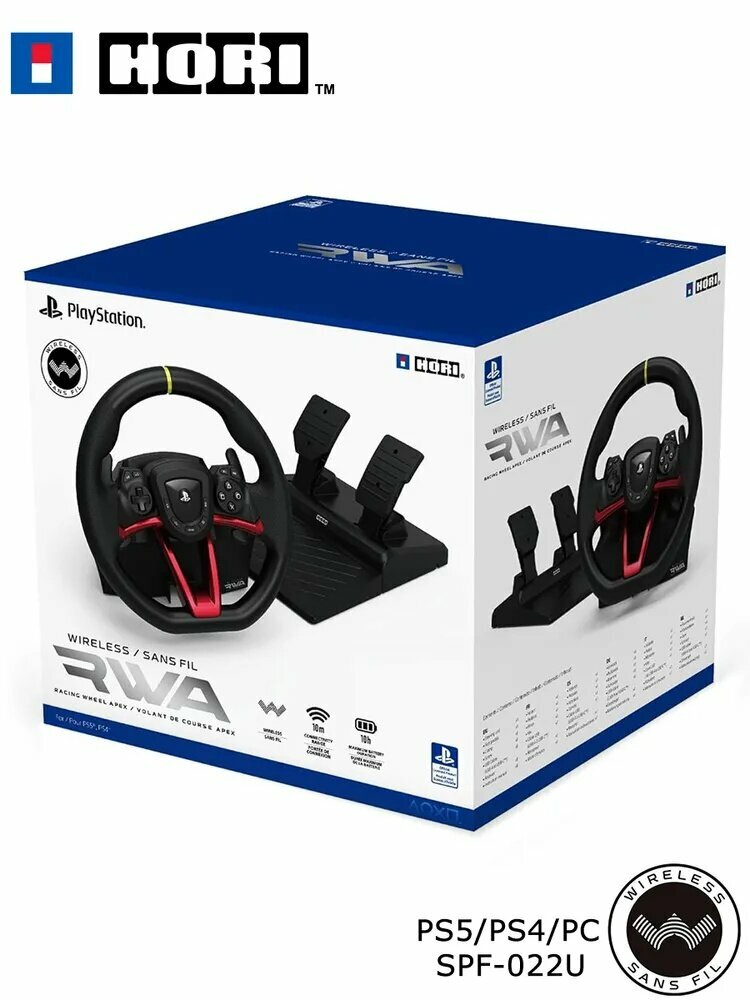 Руль Hori Racing Wireless Wheel APEX PS5, PS4, ПК Windows 11/10 (SPF-022U)