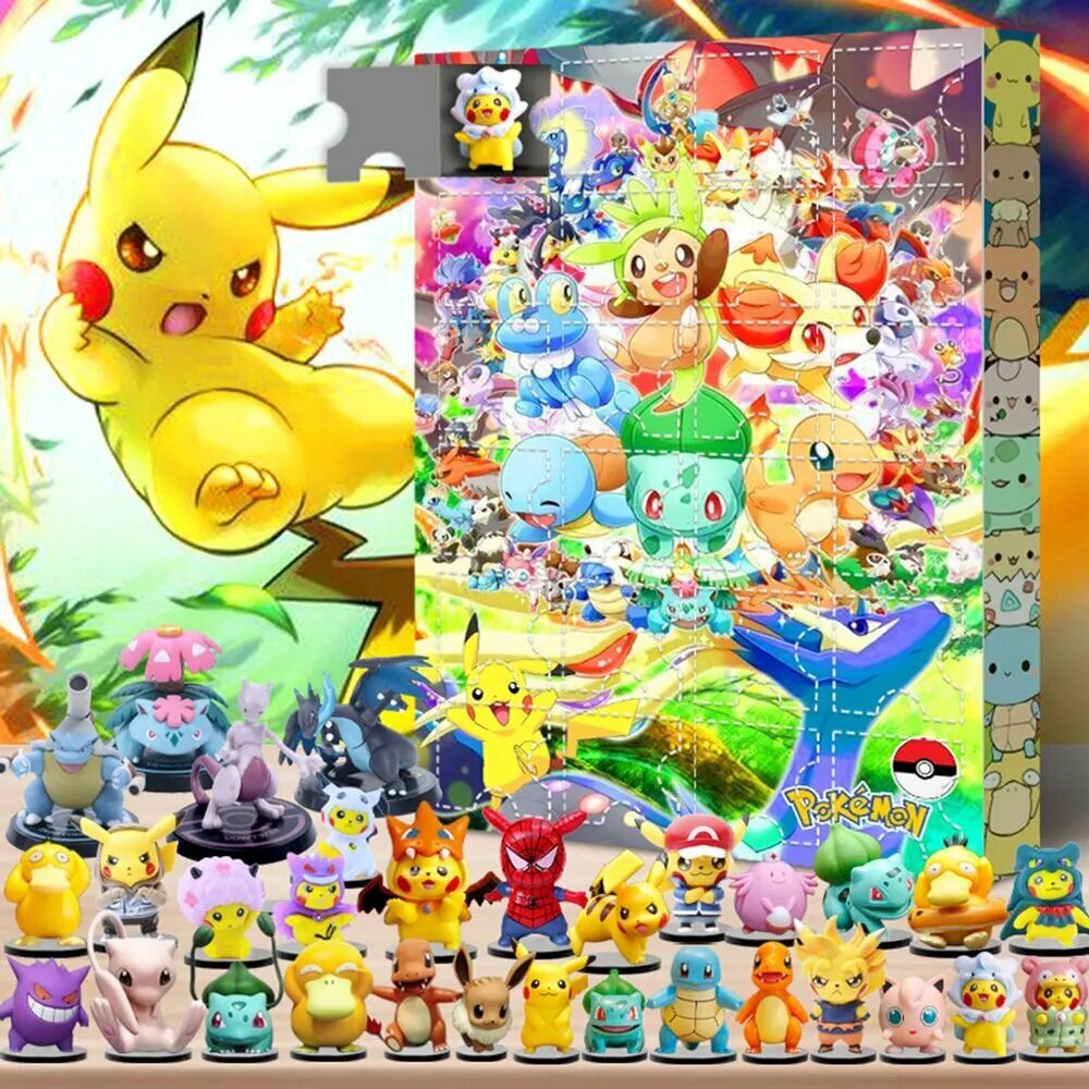 Адвент-календарь на 2026 год, лучшие подарки, адвент-календари, коробка обратного отсчета для детей, детей. Покемон в стиле домашнего эльфа. покемон.