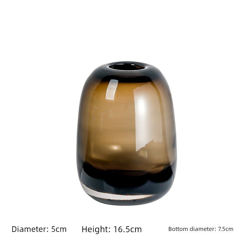 Японская простая ваза, цветочная композиция, обеденный стол, чайный столик, круглая утолщенная стеклянная прозрачная