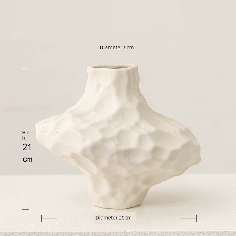Way Art Большая керамическая ваза для домашнего декора, белая цветочная подставка, акцент с осенними листьями