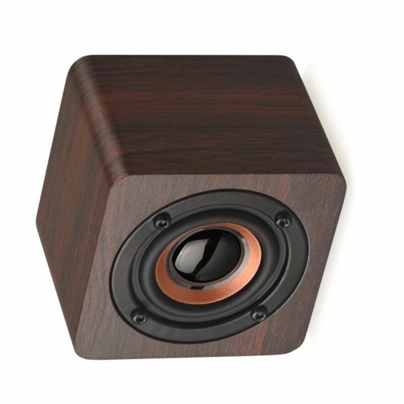 Мини-динамик объемного звучания Bluetooth 5.0 в стиле ретро из натурального дерева с рисунком орехового