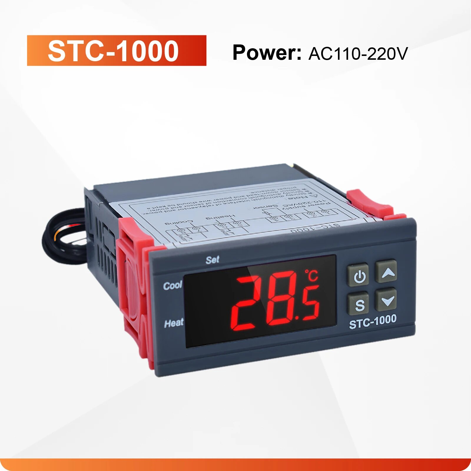 Цифровой термостат STC-1000/3000 12V 24V 220V для инкубатора охлаждения и обогрева релейный контроллер температуры с ЖК дисплеем