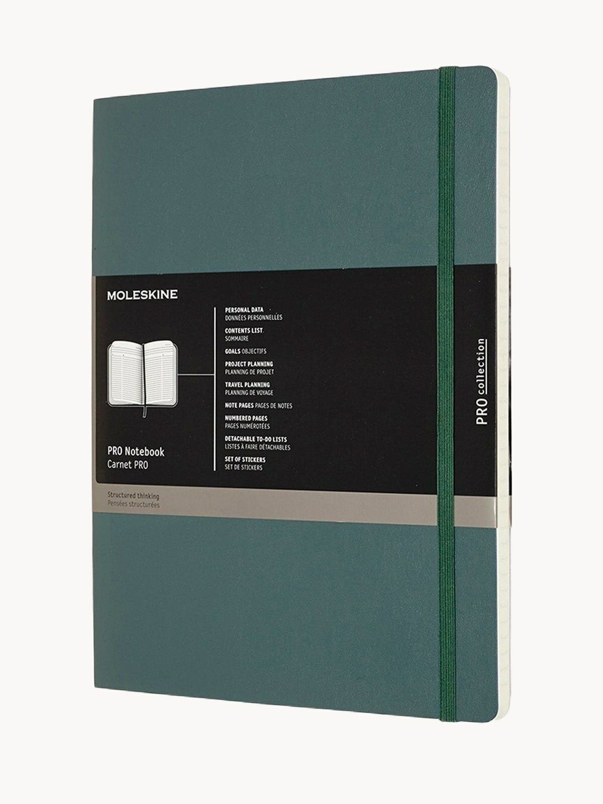 Блокнот Moleskine Pro PROPFNTB4SK19 XL 190x260мм, 192стр, линейка, мягкая обложка, зеленый