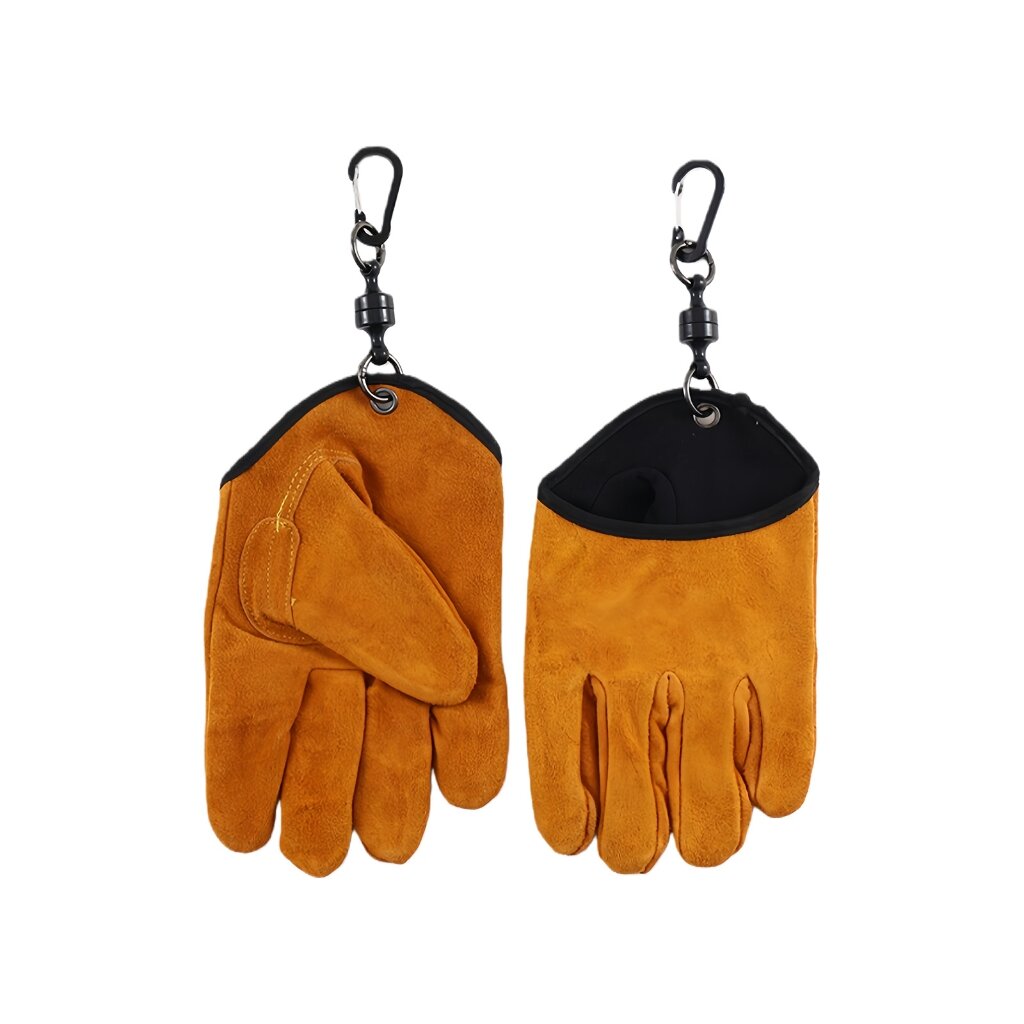Перчатки для защиты от ожогов и огнестойкости на открытом воздухе для кемпинга, пикника, костра, огнестойкие теплоизоляционные кожаные перчатки с магнитной пряжкой-оранжевый