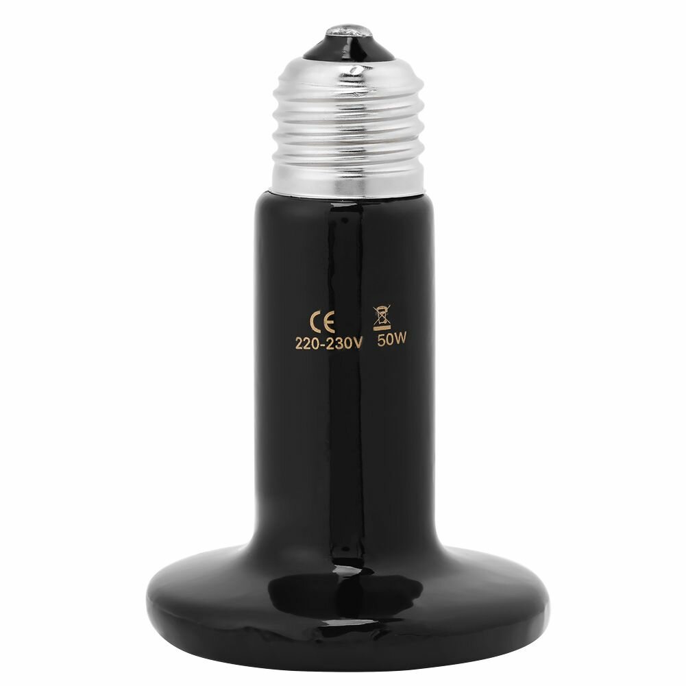 Инфракрасный керамический излучатель-лампа для обогрева рептилий, 50 Вт