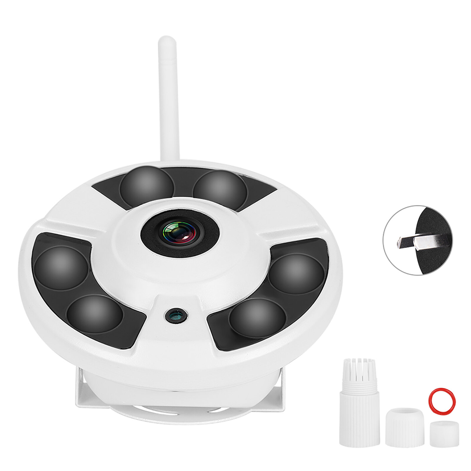 IP-камера «рыбий глаз» Панорамное наблюдение 360 градусов ИК Wi-Fi 1080P 110‑240 В