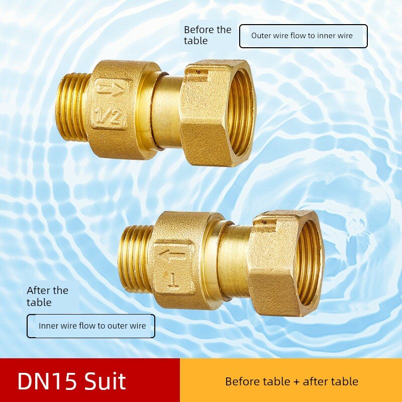 Обратный клапан для счетчика воды, предотвращающий обратный поток, 15-20 мм, 1/2-3/4 дюйма, с внутренней и внешней