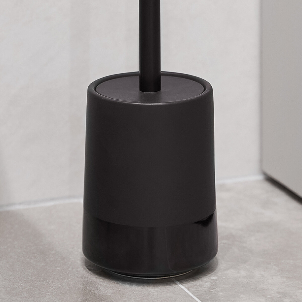 Ершик для унитаза напольный с подставкой, керамический Magma черный