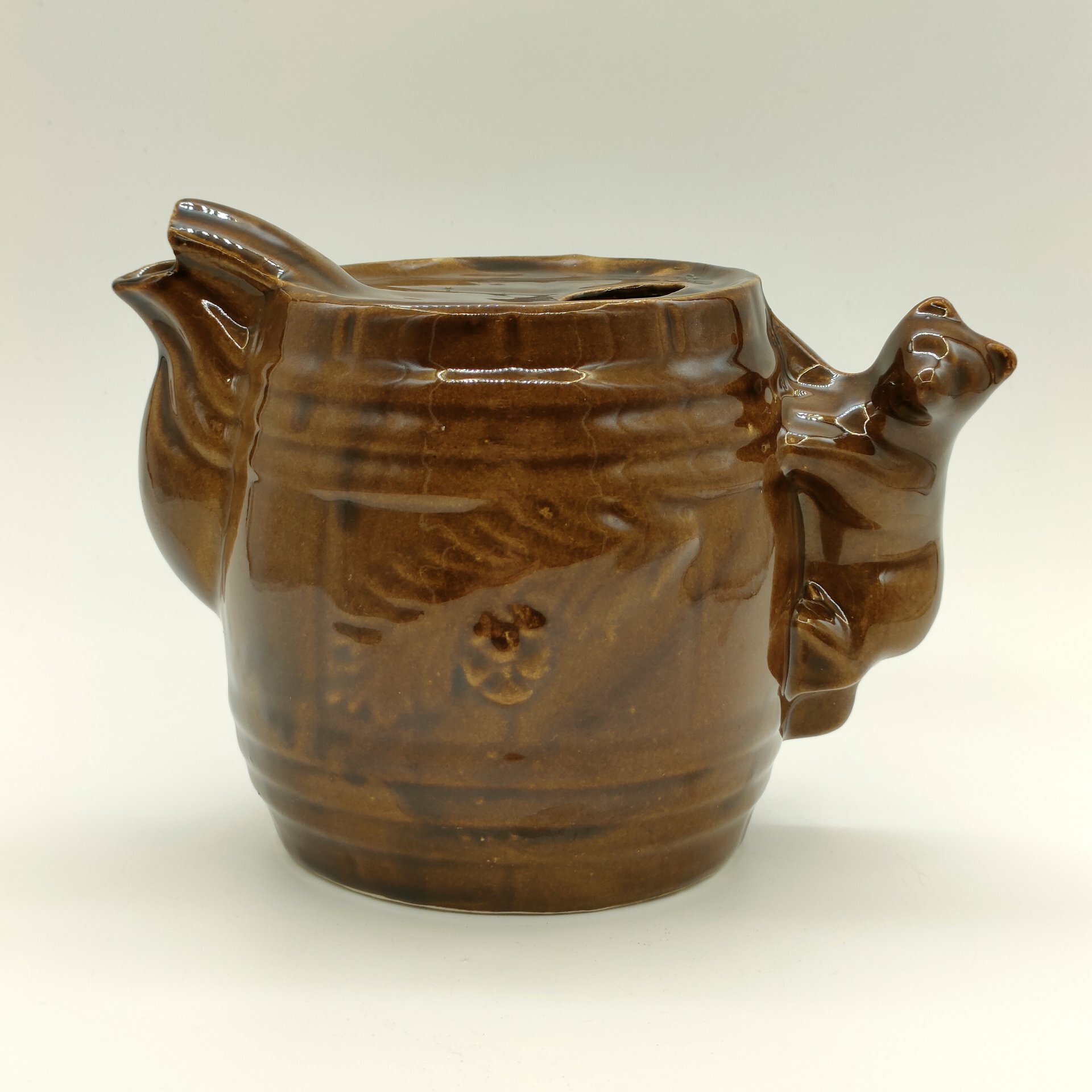 Кувшин "Медвежья бочка", фаянс, глазурь, Ангарский керамический завод, СССР