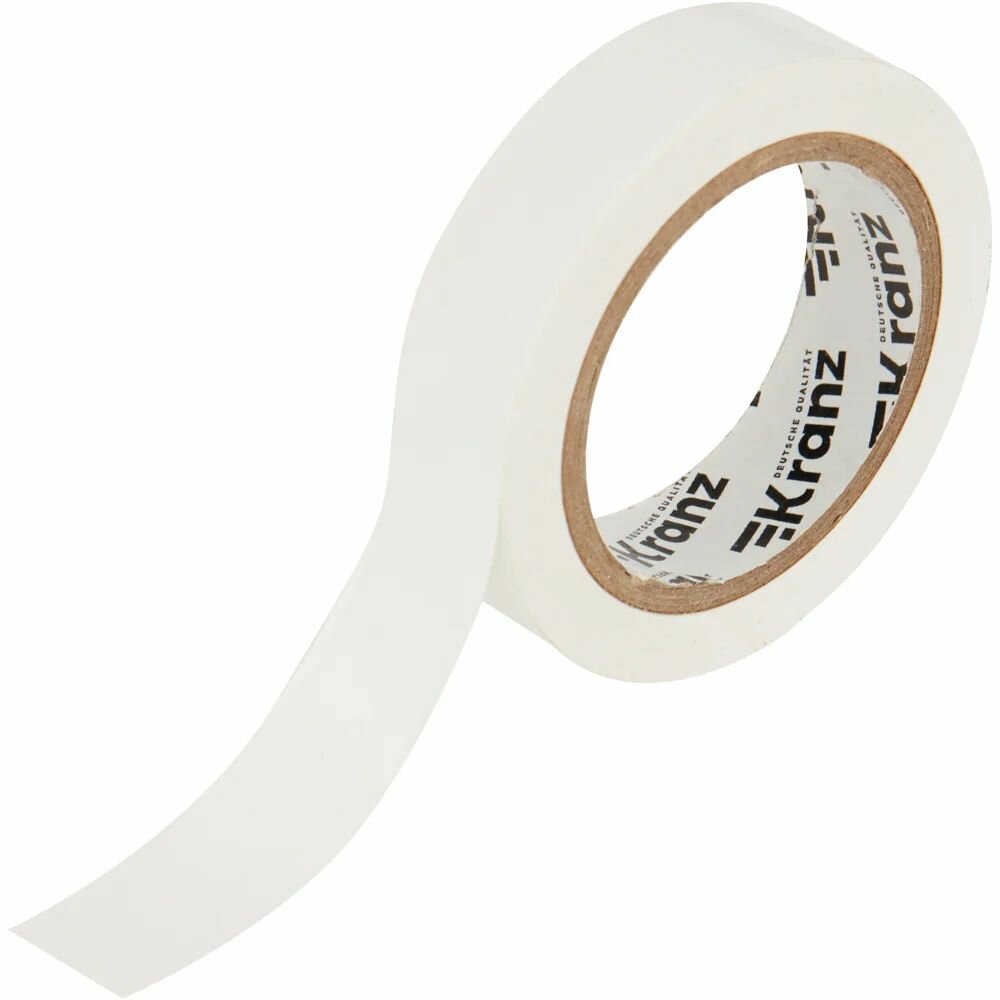 Изолента ПВХ KRANZ 0,13х15 мм, 10 м, белая KR-09-2001