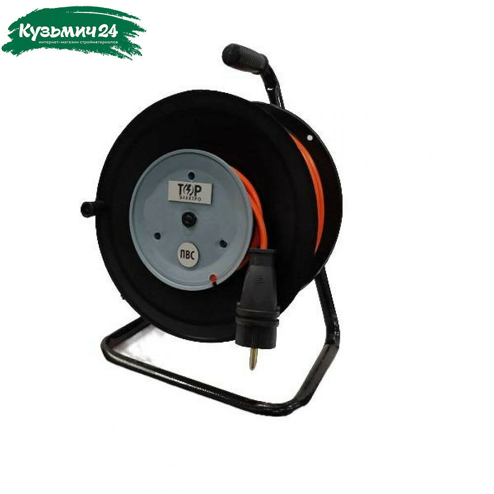Удлинитель силовой Торэлектро ПВС с заземлением, 1 розетка, 2.2 кВт, 30 м IP44 314, на катушке, 1 шт.