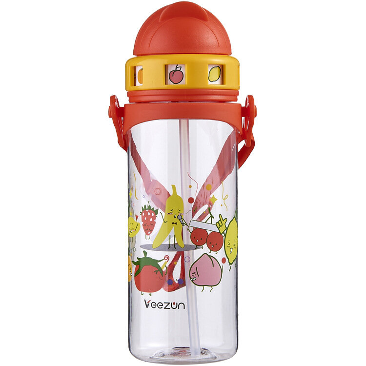 Новая креативная мультяшная детская пластиковая чашка для воды портативный плечевой ремень соломенная чашка детский сад
