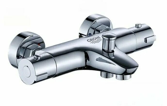 GROHE-Смеситель для ванны на борт ванной С термостатом с ручным душем латунь хром