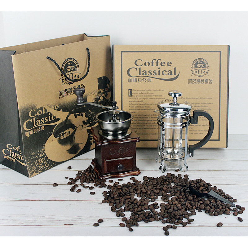 Ручная кофемолка для кофейных зерен, ручная мельница, измельчитель, домашняя ручная кофемолка, ретро деревянная мельница