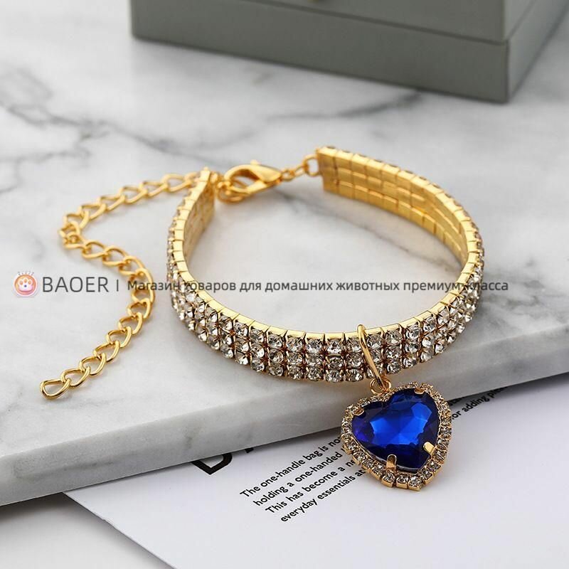 Ошейник-украшение Украшение для животных Колье с 3 рядами искусственных бриллиантов