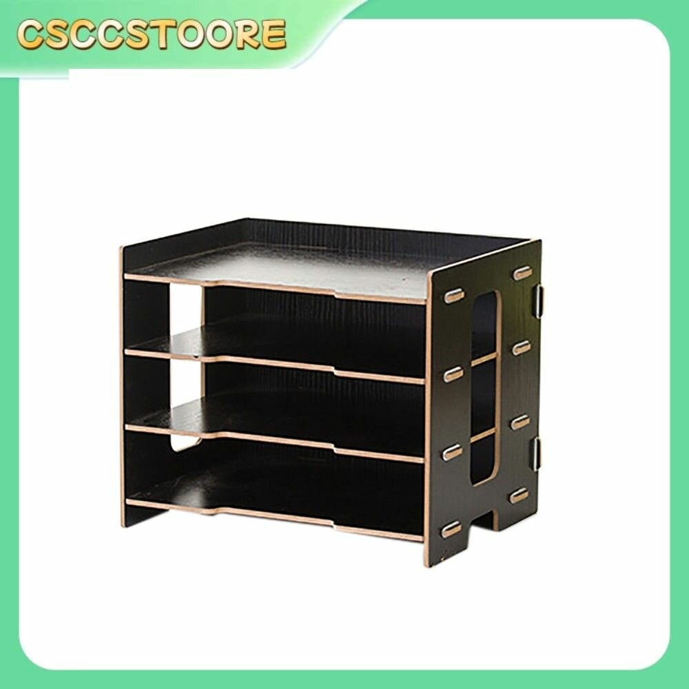 Прикроватный стеллаж для журналов, черный, с сортировщиком