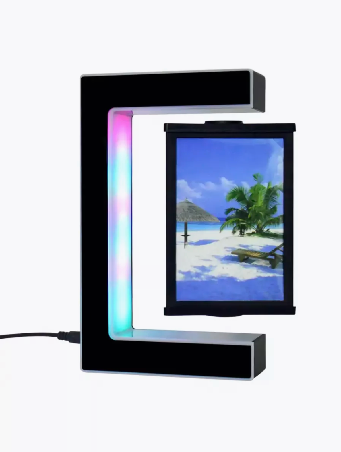 Фоторамка Ancloth "Левитация", 10x15 см, подсветка, пластик, квадратная, черная