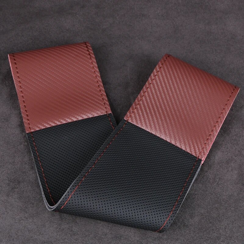 Высококачественный чехол на руль автомобиля из углеродного волокна, мягкая прочная Style A Coffee