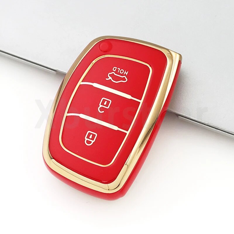 3-кнопочный модный чехол из ТПУ для автомобильного смарт-ключа для Hyundai Creta Ix35 3A red (GLD)