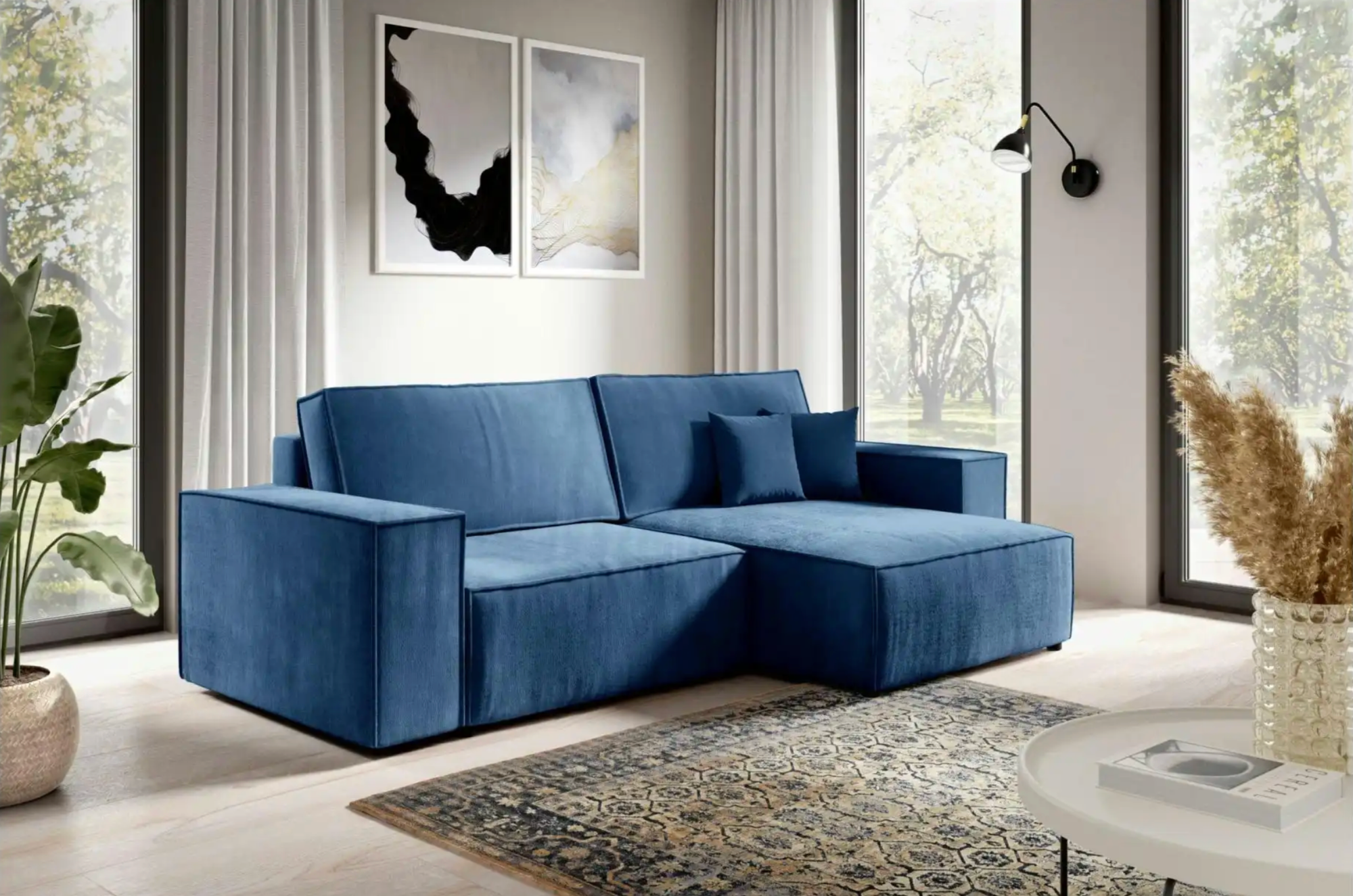 Диван угловой Harizma Mebel "Мангуст-евро мод4", еврокнижка, влагостойкий велюр, антикогтистая обивка