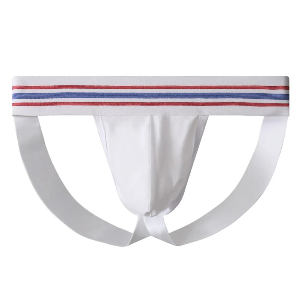 1 шт, мужские дышащие хлопковые стринги, выпуклые трусики, нижнее белье, Белый, М, White