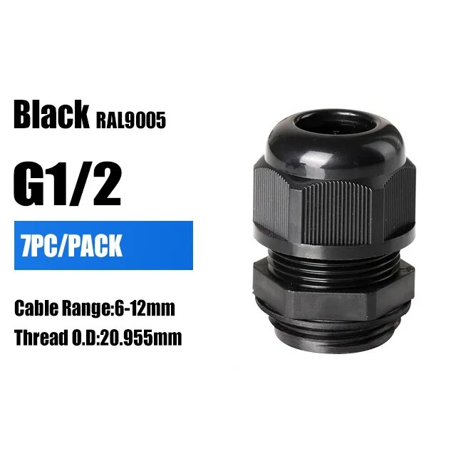 Нейлоновые кабельные вводы G3/8 G1/2 G1/4 G3/4 G1 G1-1/4 IP68 7PCS-G1 2