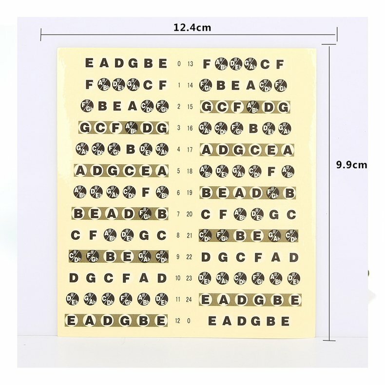 Накладка на гриф гитары Карта нот Наклейка на лад Этикетки Наклейки Узнать накладку на гриф